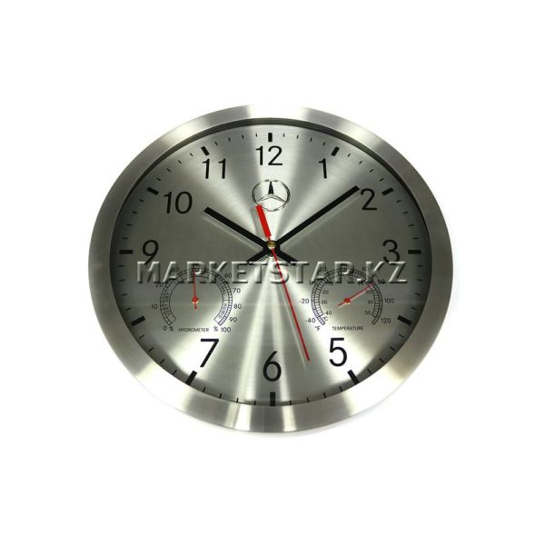 Часы настенные Mercedes Benz Wall Clock Silver - MARKETSTAR .KZ